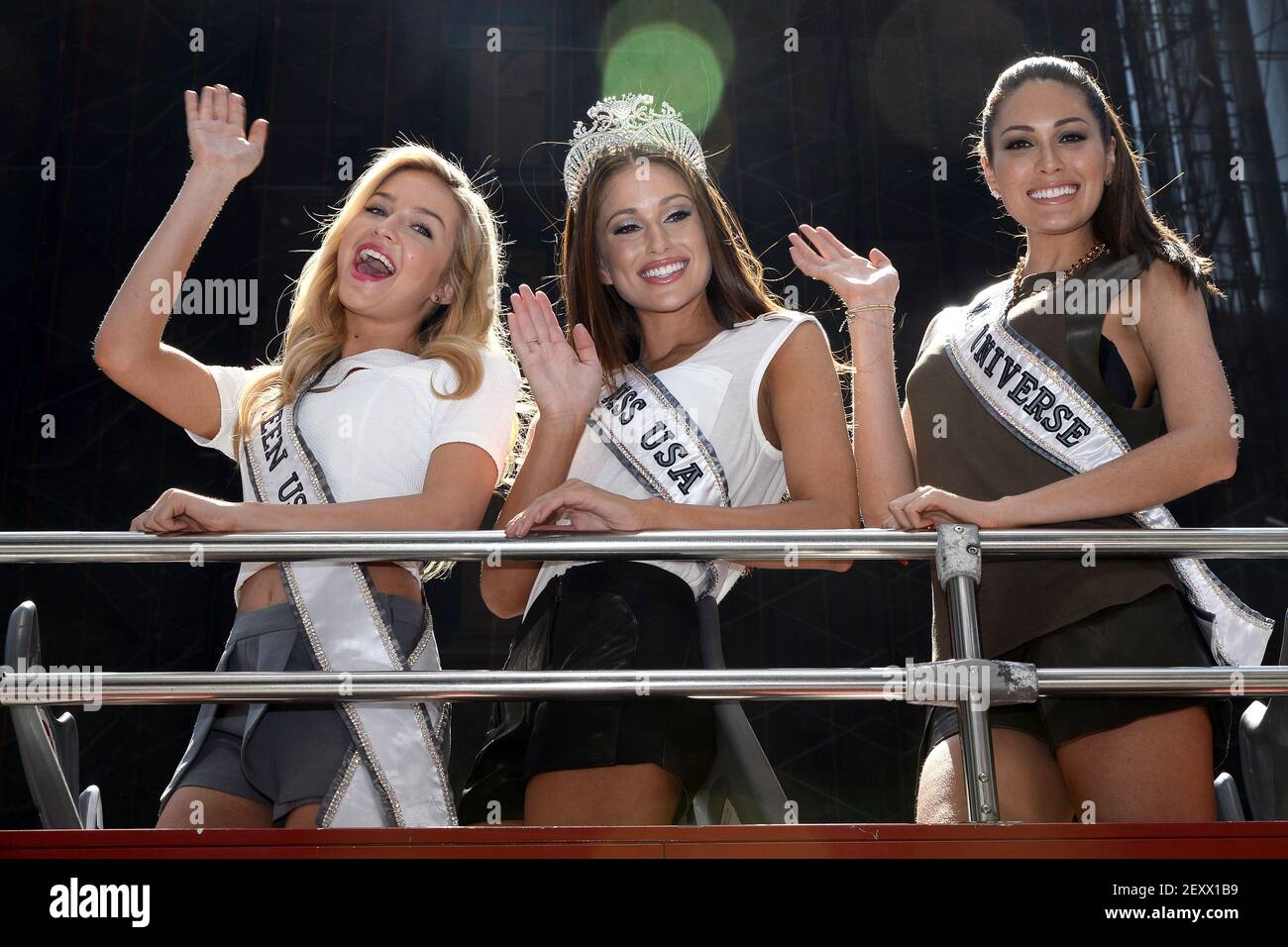 (L-R) Cassidy Wolf, Miss Teen USA, Nia Sanchez, Miss USA 2014 and ...