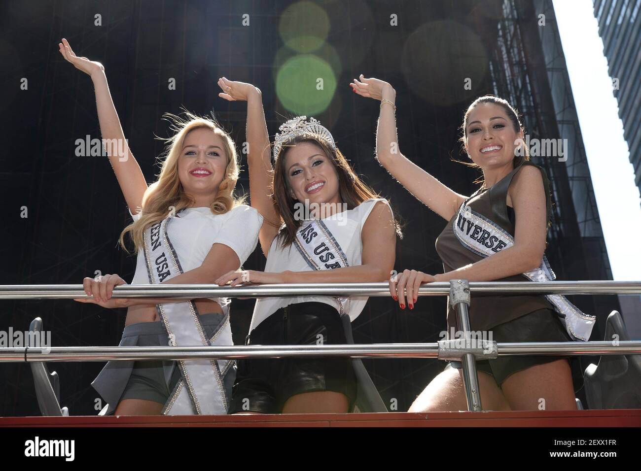 (L-R) Cassidy Wolf, Miss Teen USA, Nia Sanchez, Miss USA 2014 and ...