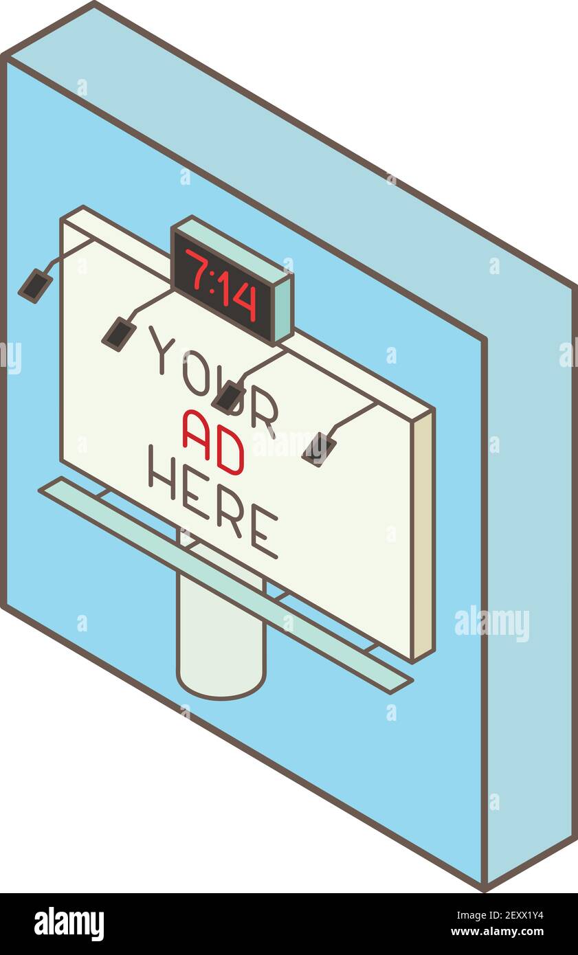 Large billboard icon. Isometric illustration of large billboard vector ...