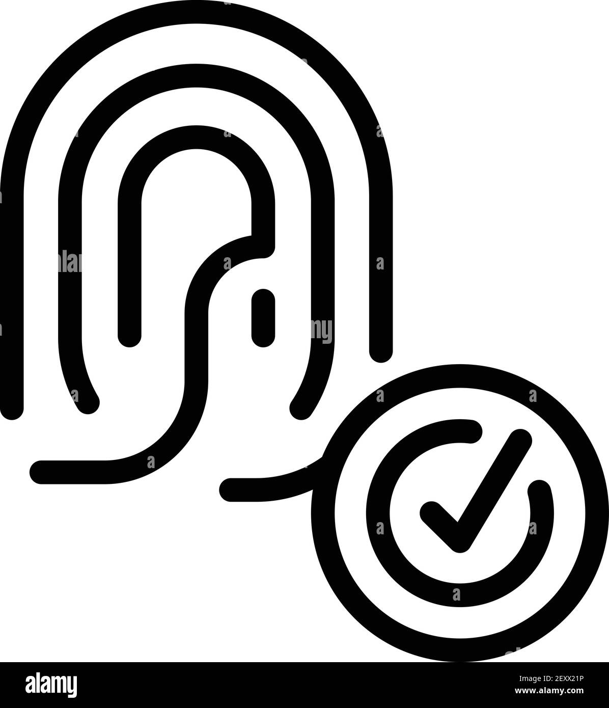 Security print finger icon. Outline security print finger vector icon ...