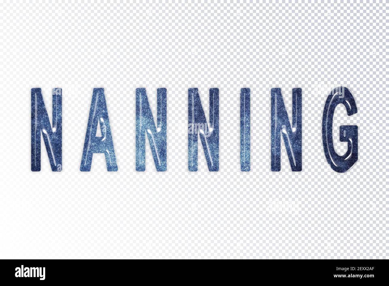 Nanning lettering, Nanning milky way letters, transparent background ...
