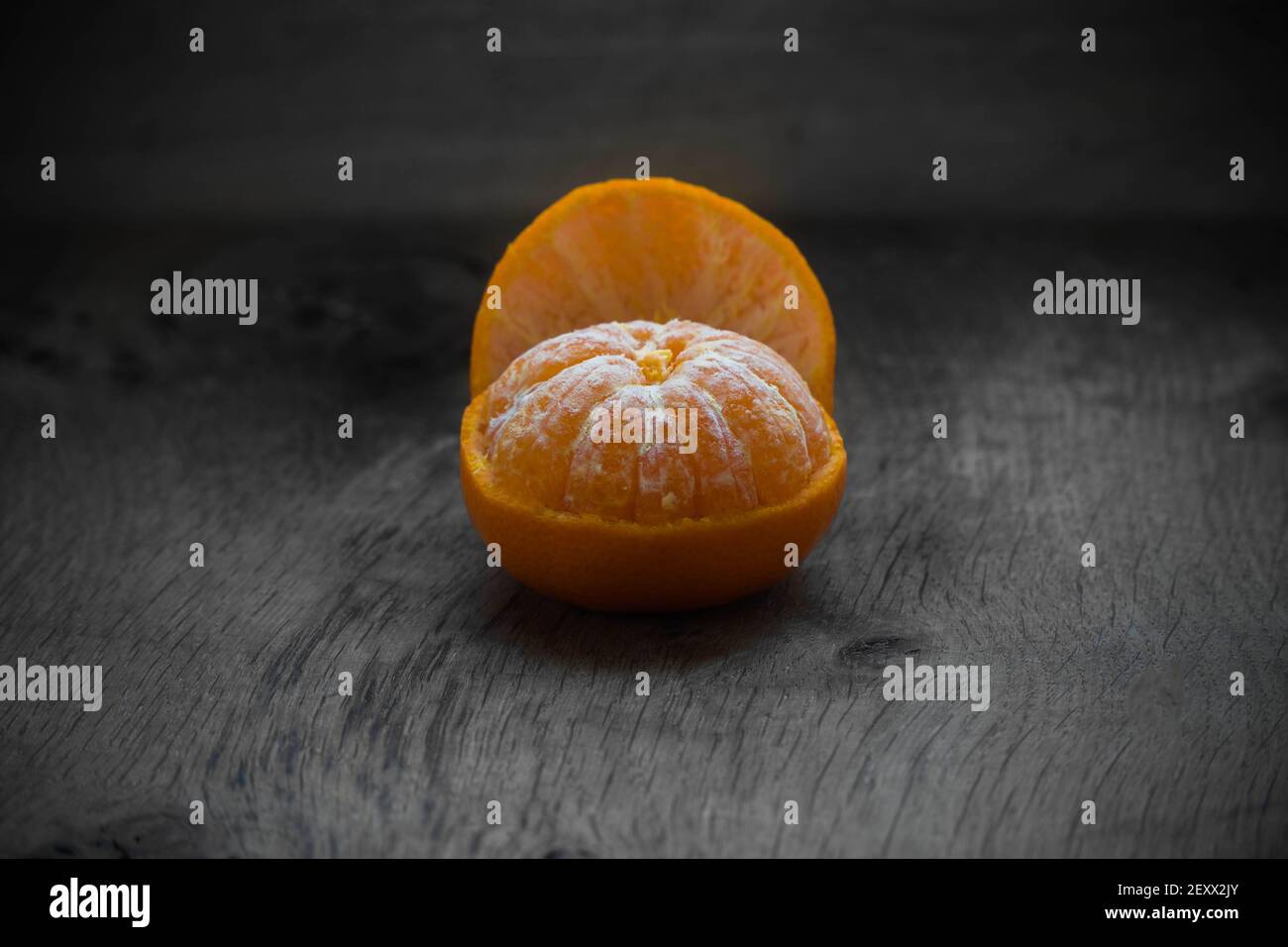 Slective colour of Clementine on wooden surface. February 2021 Stock ...