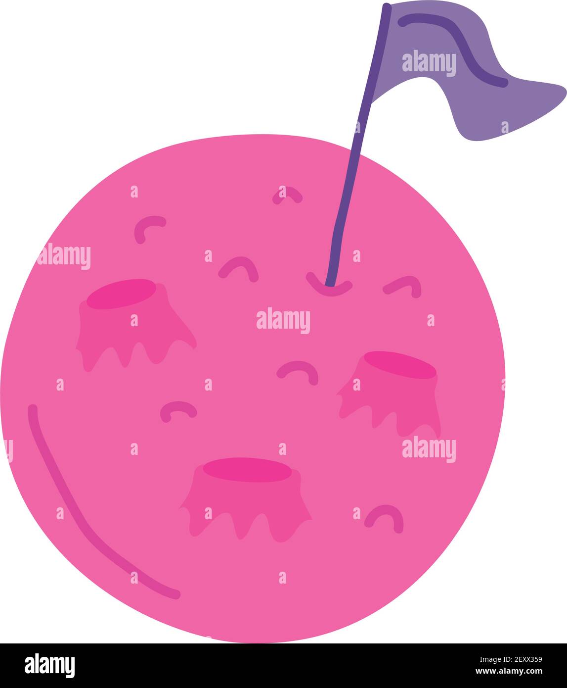 cute mars planet with flag Stock Vector Image & Art - Alamy