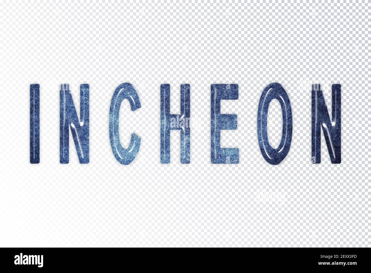 Incheon lettering, Incheon milky way letters, transparent background ...