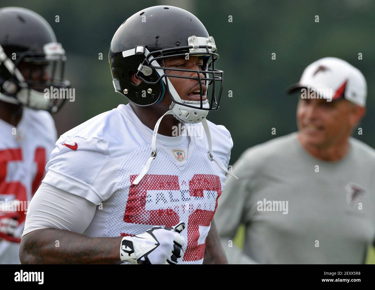 Atlanta Falcons linebacker Akeem Dent takes the field during the second ...