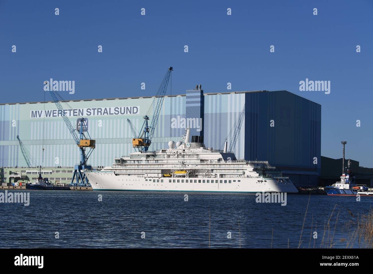 Stralsund, Germany. 05th Mar, 2021. The expedition cruise ship "Crystal ...