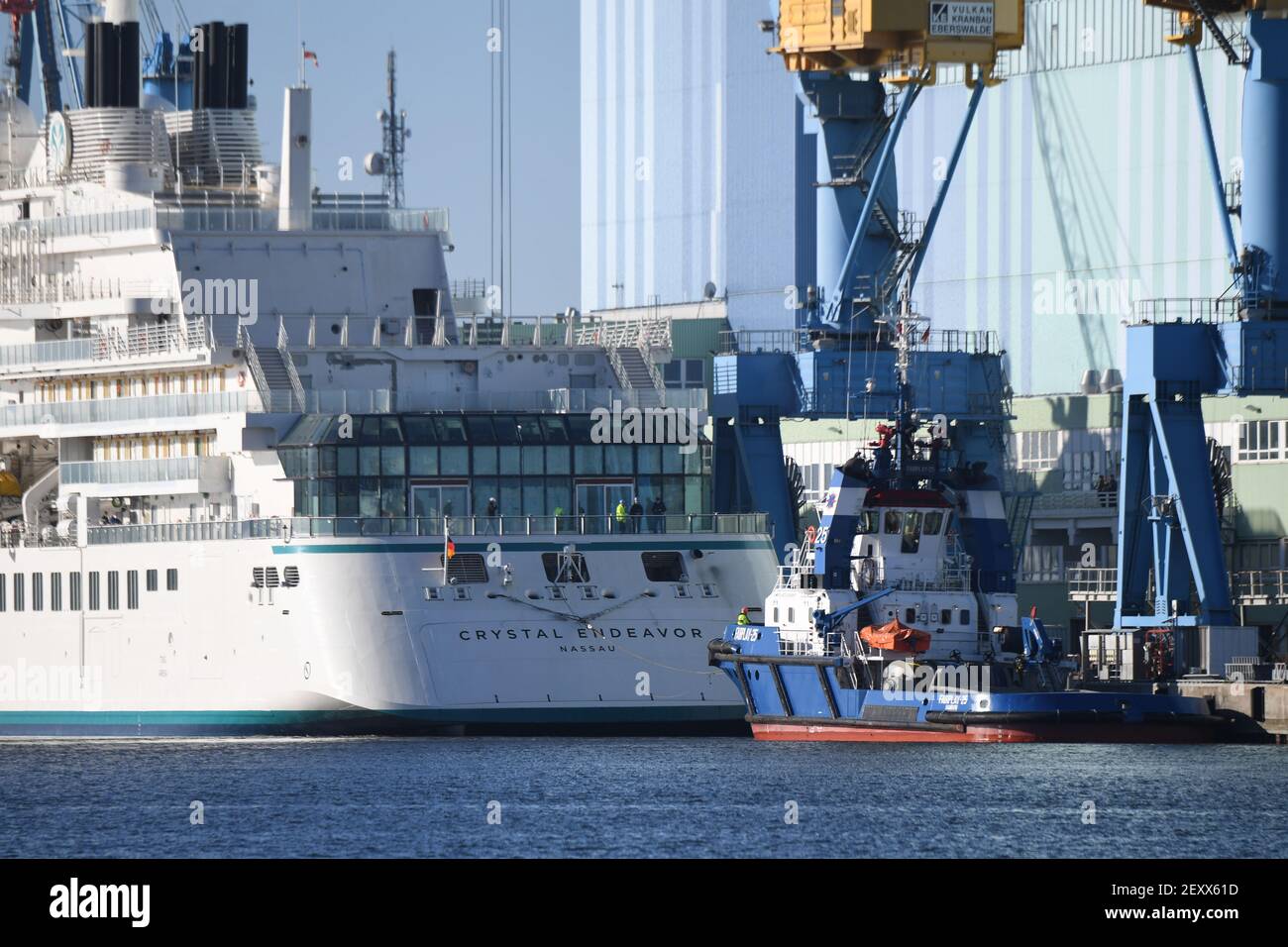 Stralsund, Germany. 05th Mar, 2021. The expedition cruise ship "Crystal ...