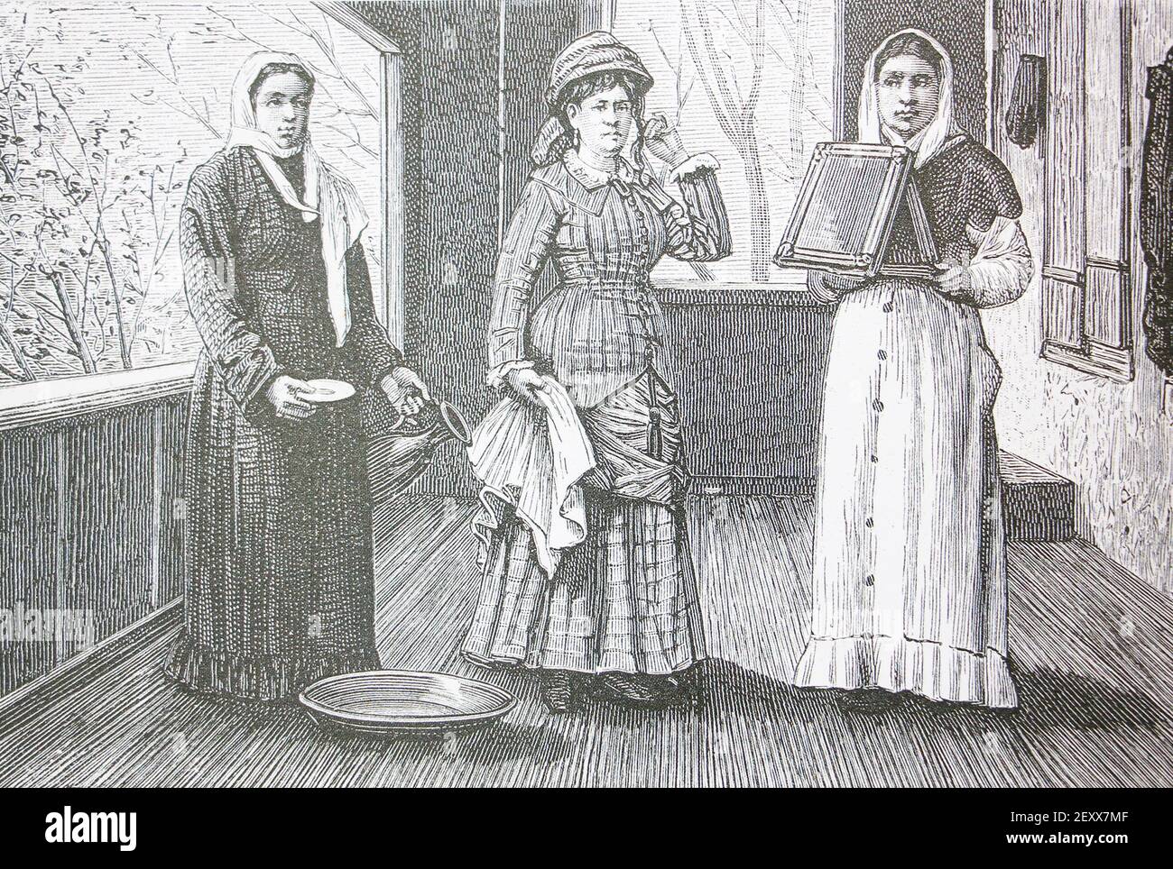 Princess Shervashidze and her sister offer water, a towel and a mirror ...