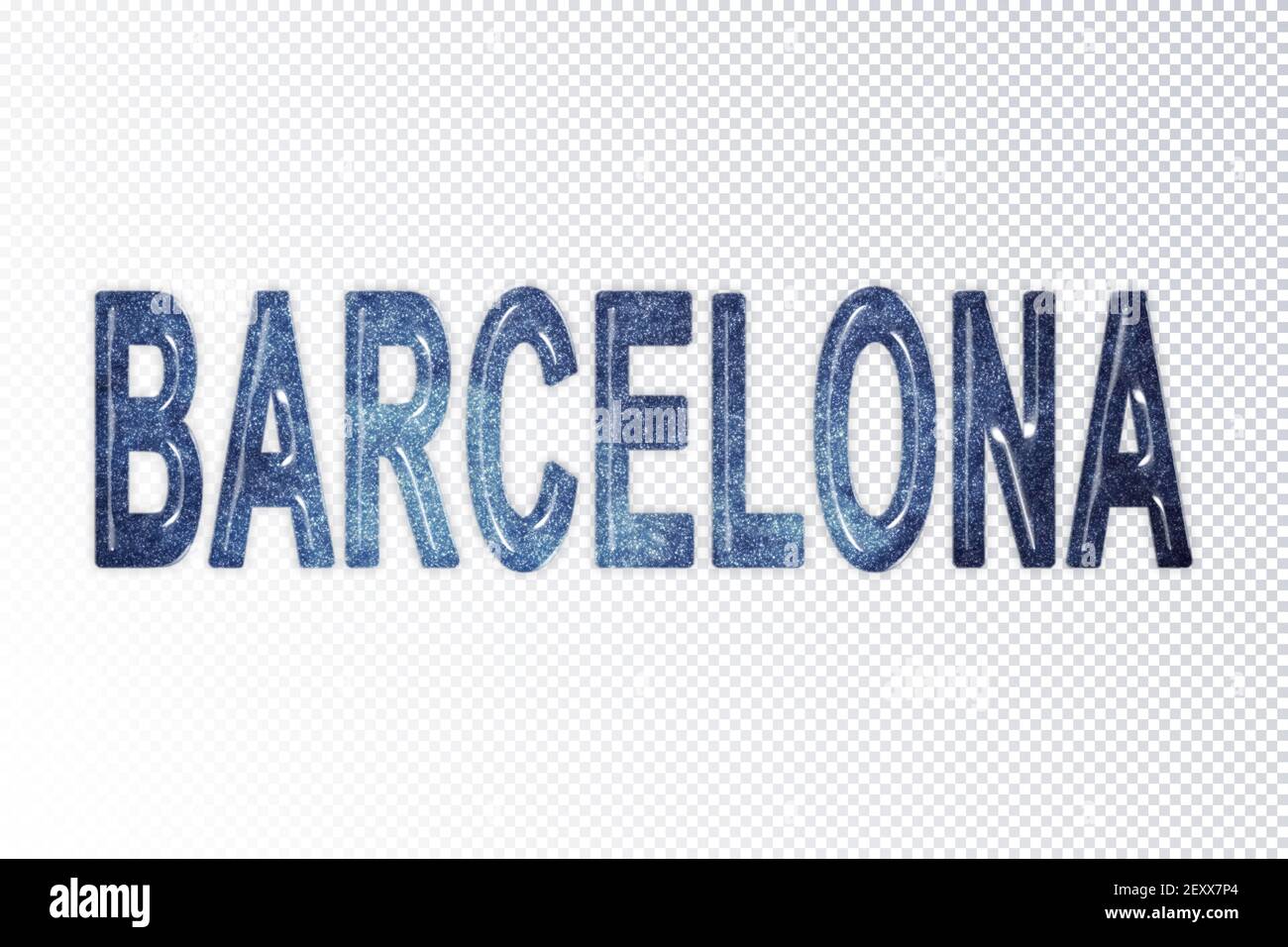 Barcelona lettering, Barcelona milky way letters, transparent ...