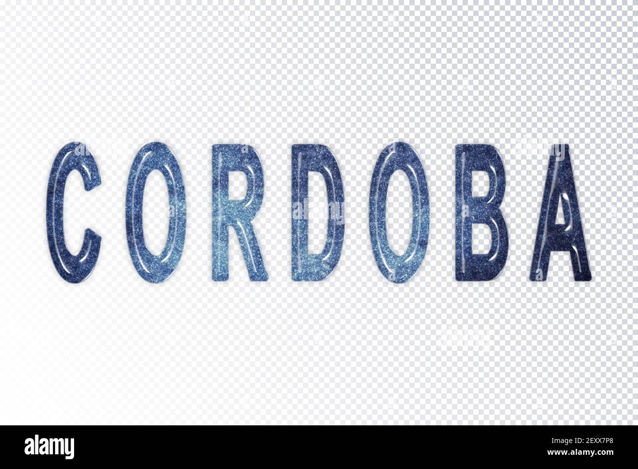 Cordoba lettering, Cordoba milky way letters, transparent background ...