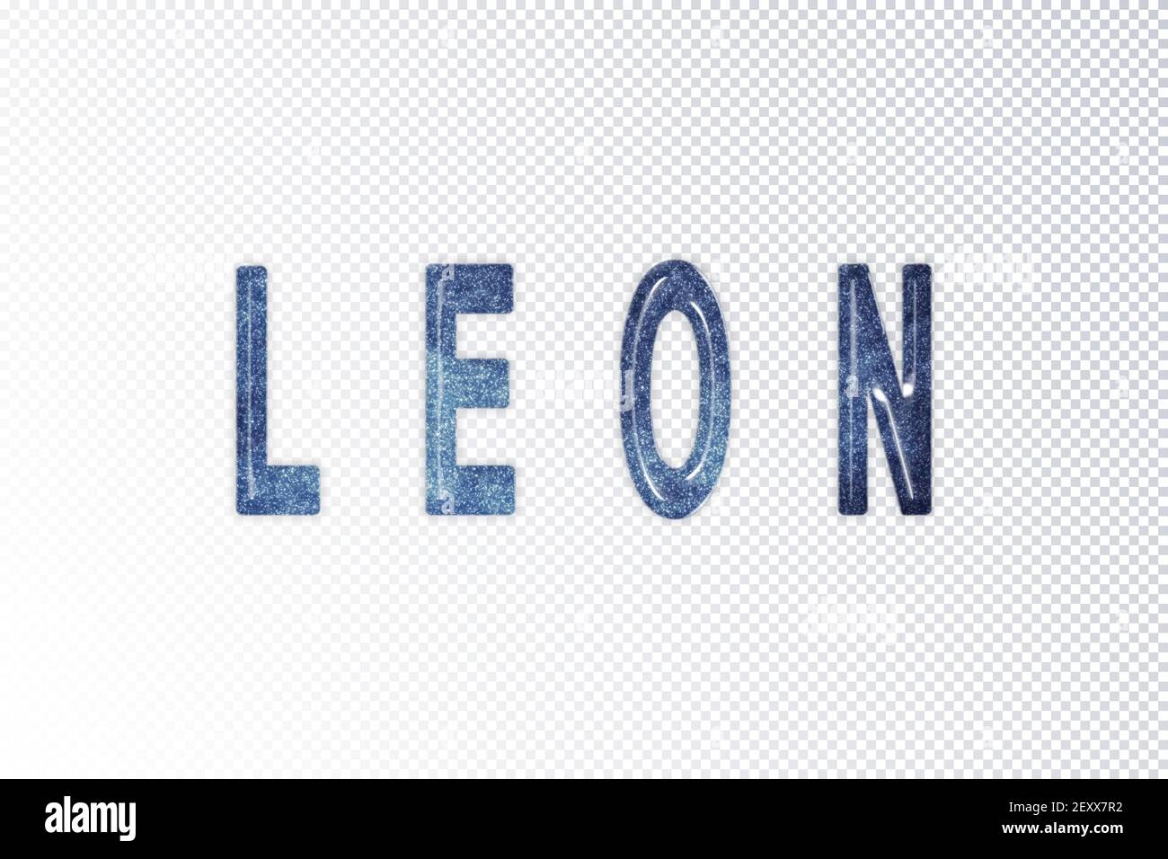 Leon lettering, Leon milky way letters, transparent background ...