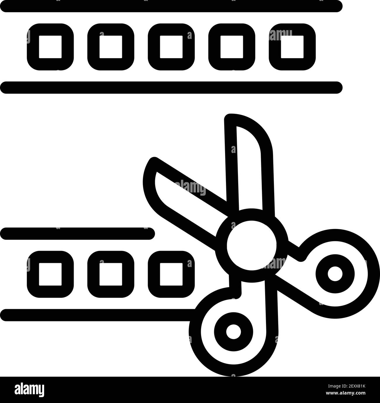 Video montage icon. Outline video montage vector icon for web design ...