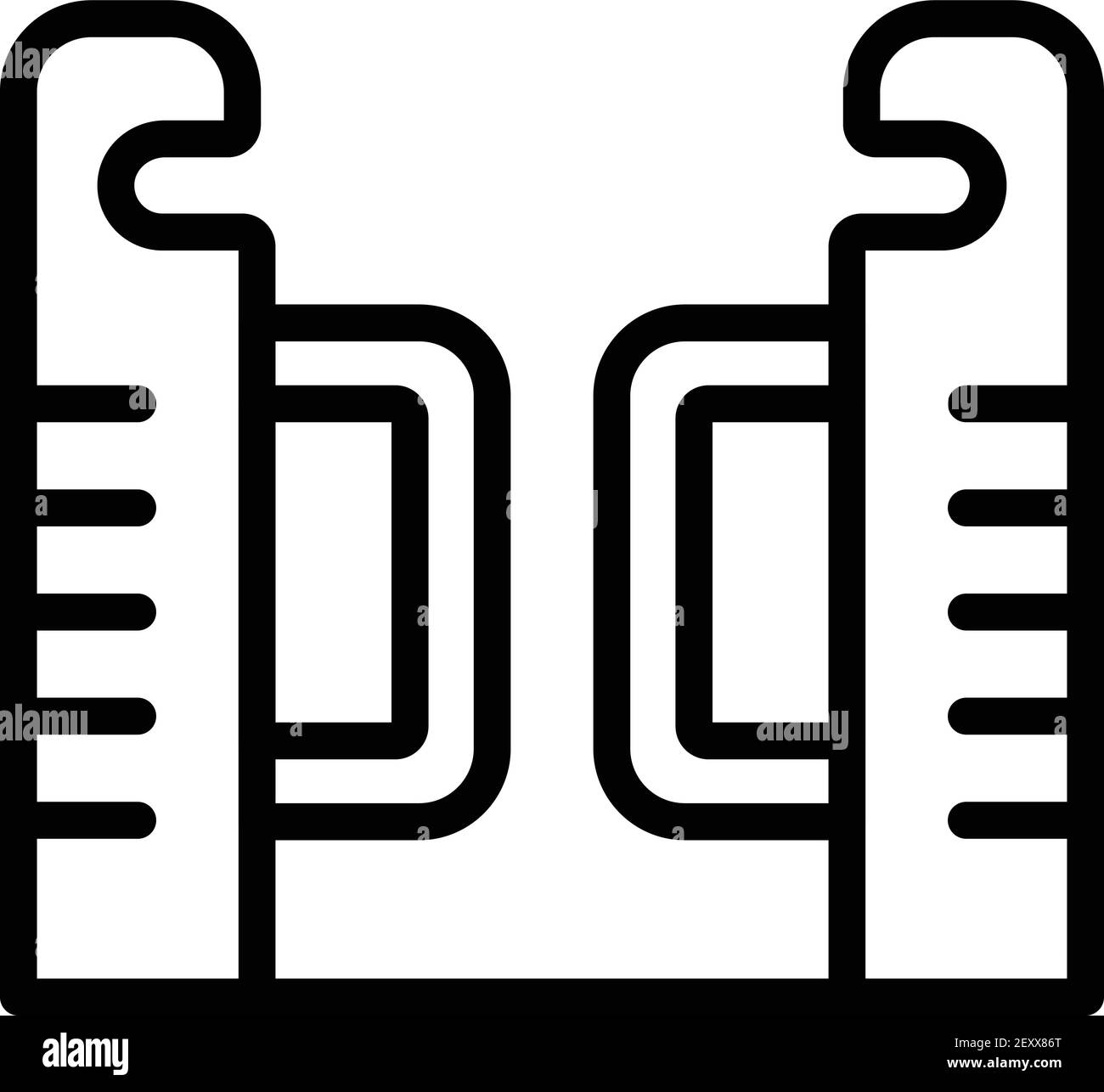 Railway gates icon. Outline railway gates vector icon for web design ...