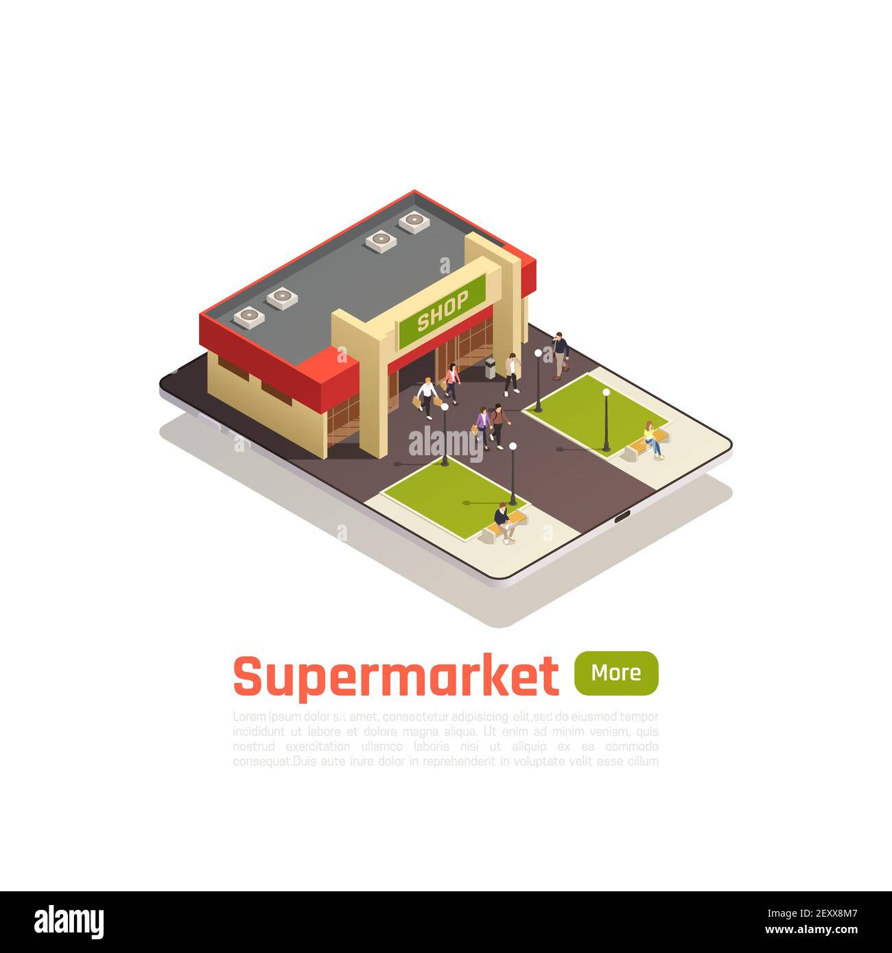 Street market top view Stock Vector Images - Alamy