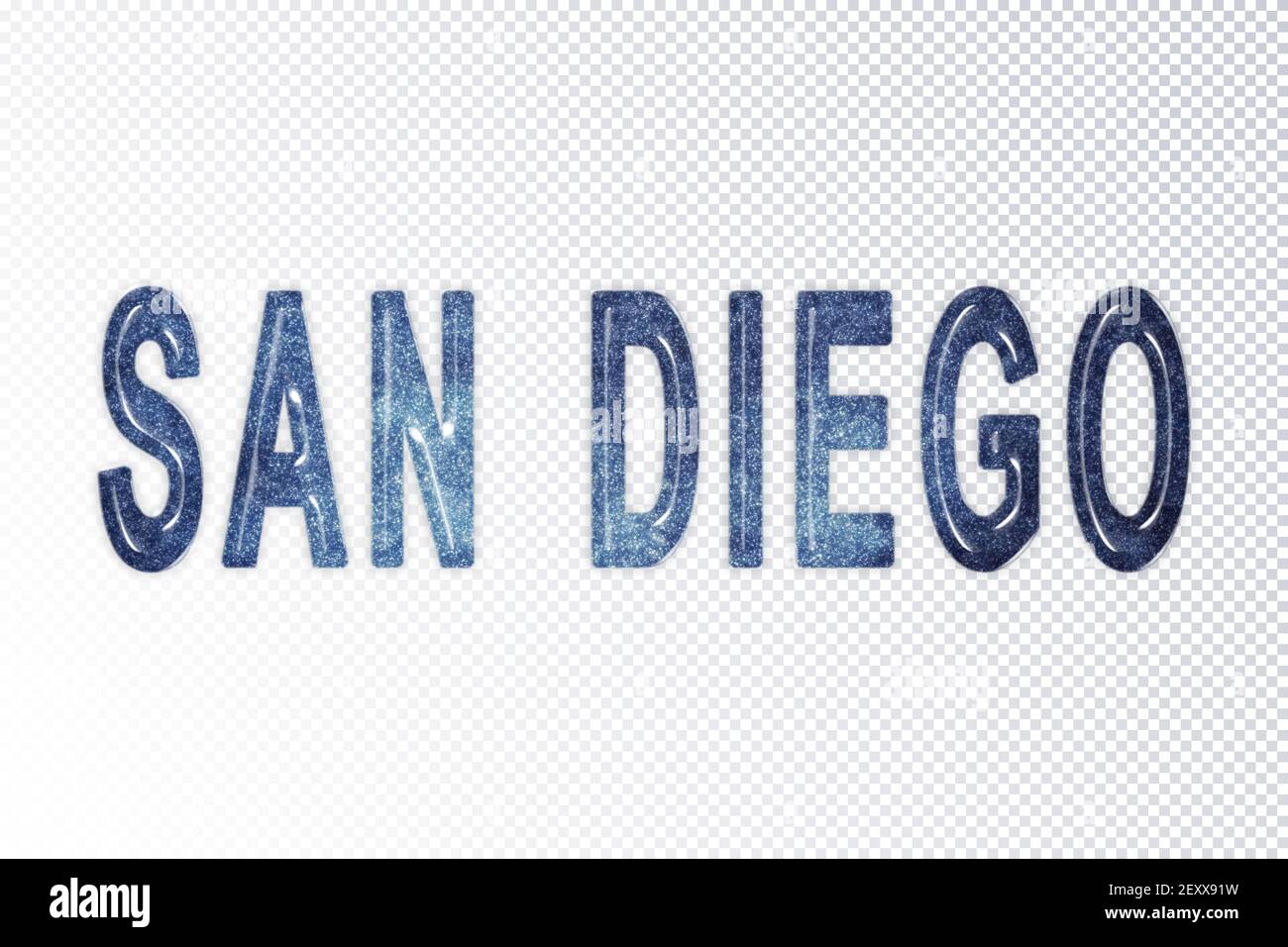 San Diego lettering, San Diego milky way letters, transparent ...