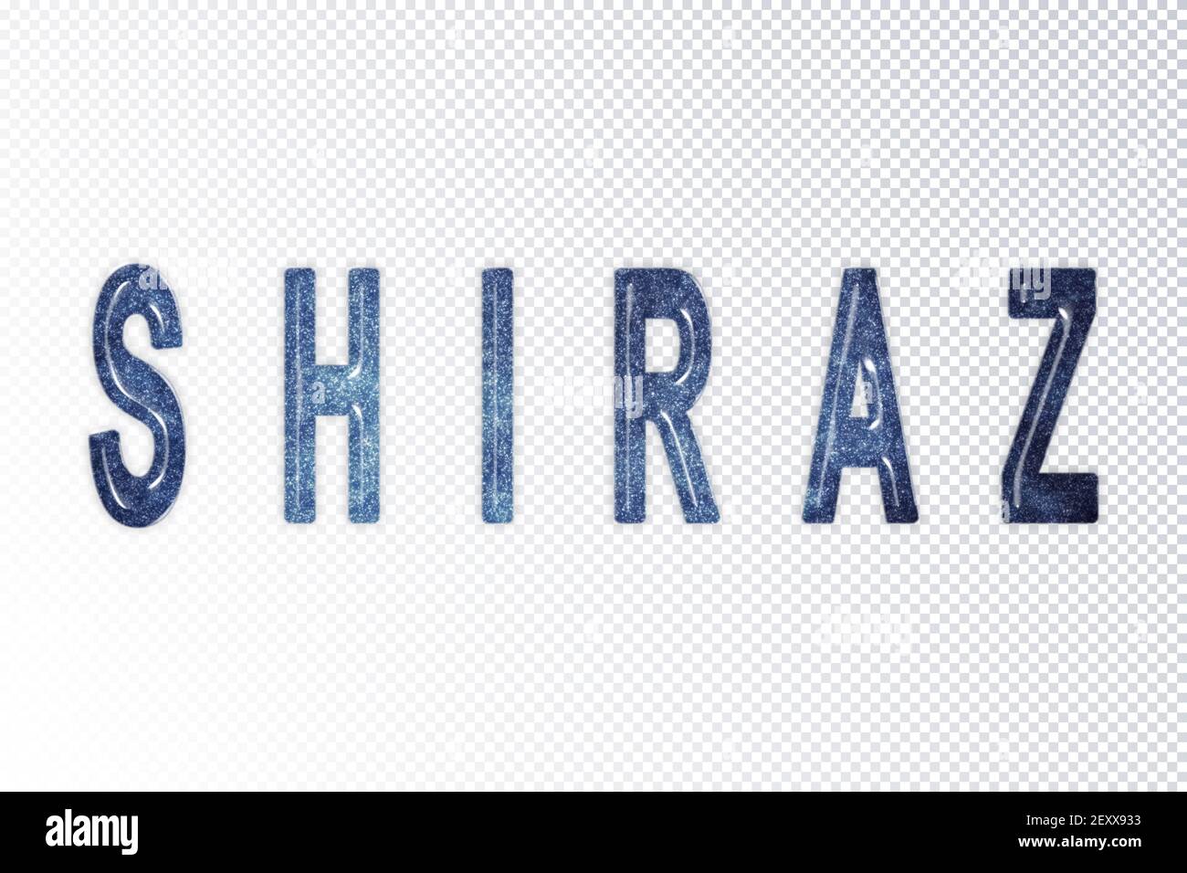Shiraz lettering, Shiraz milky way letters, transparent background ...