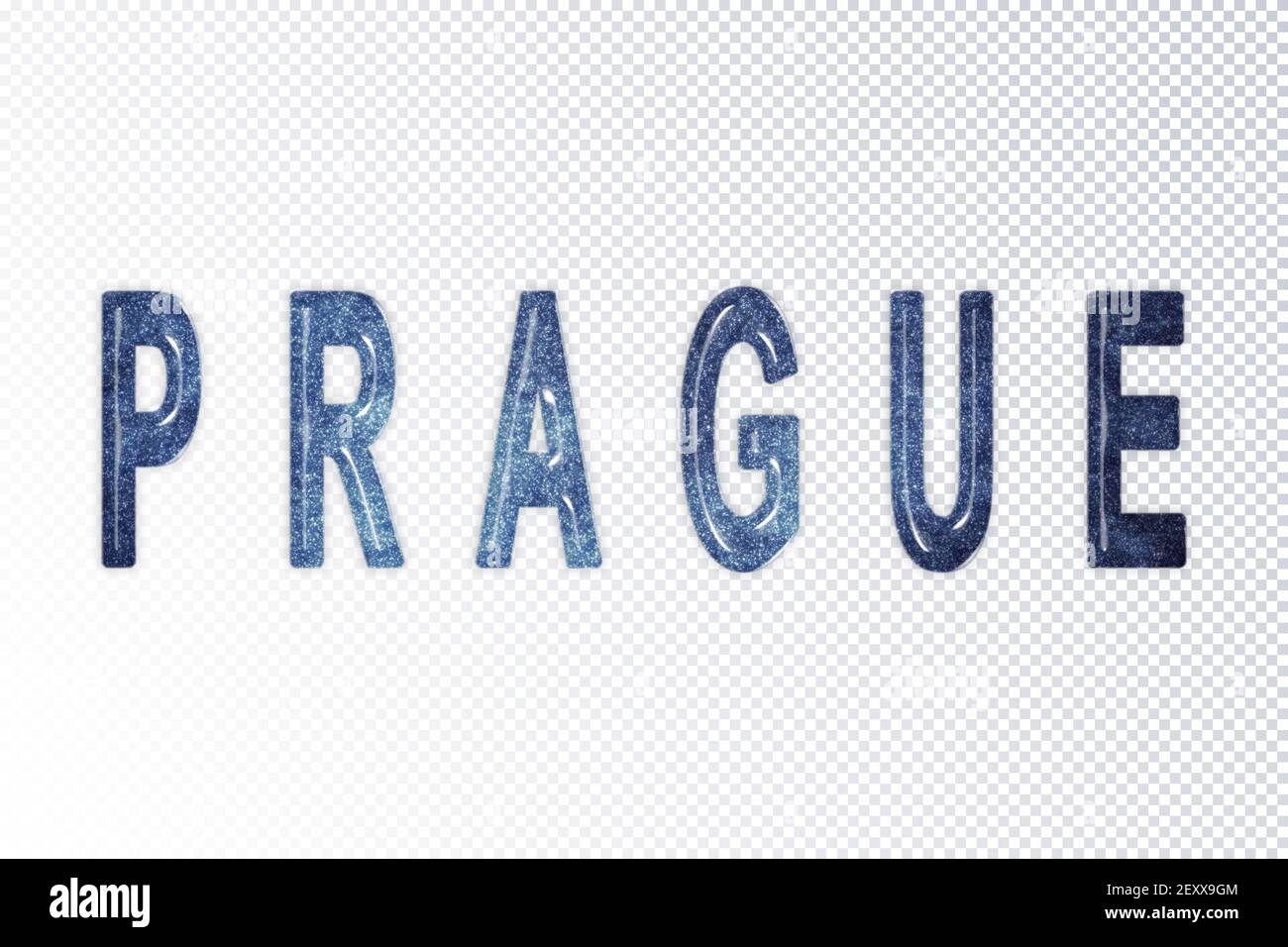Prague lettering, Prague milky way letters, transparent background ...