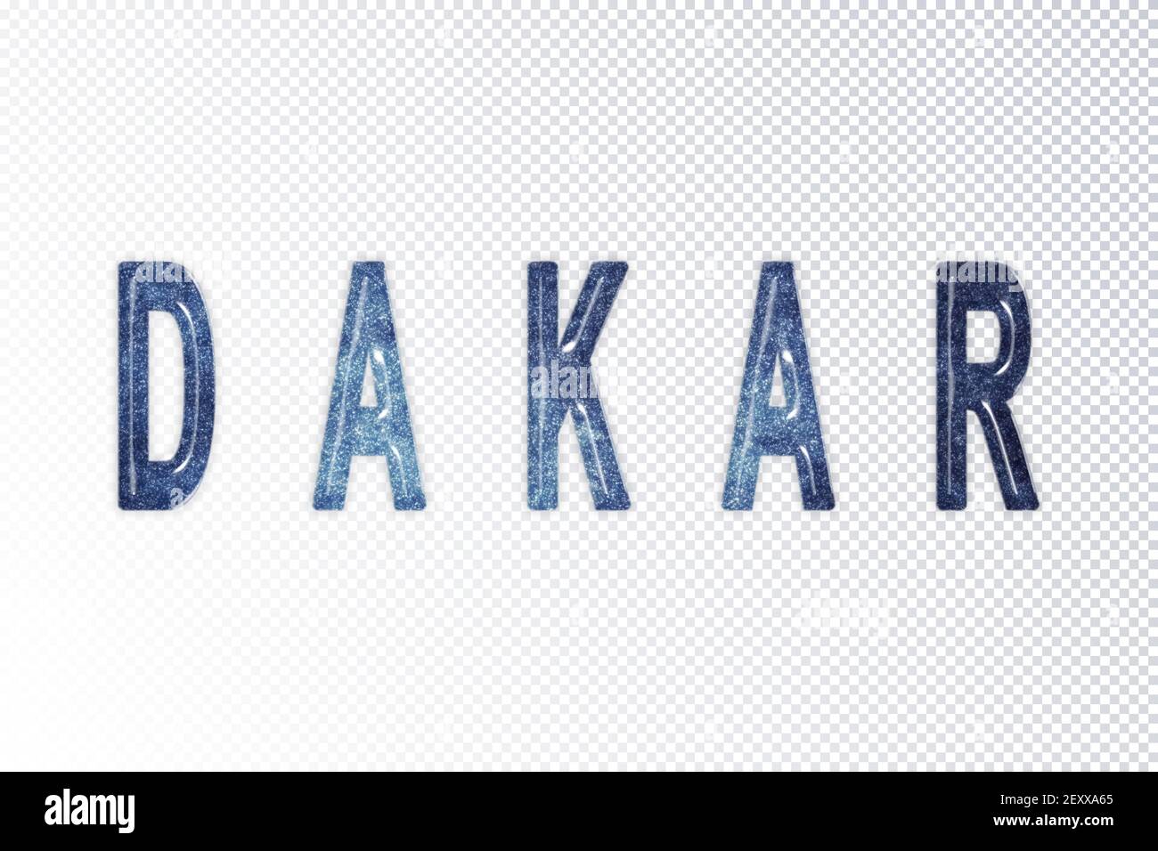 Dakar lettering, Dakar milky way letters, transparent background ...