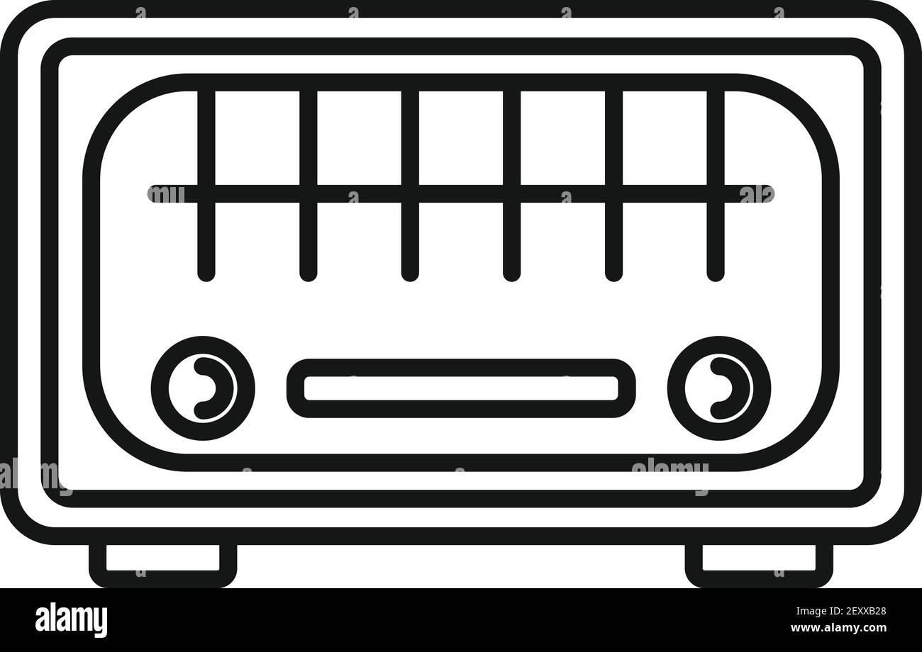 Old radio icon, outline style Stock Vector Image & Art - Alamy