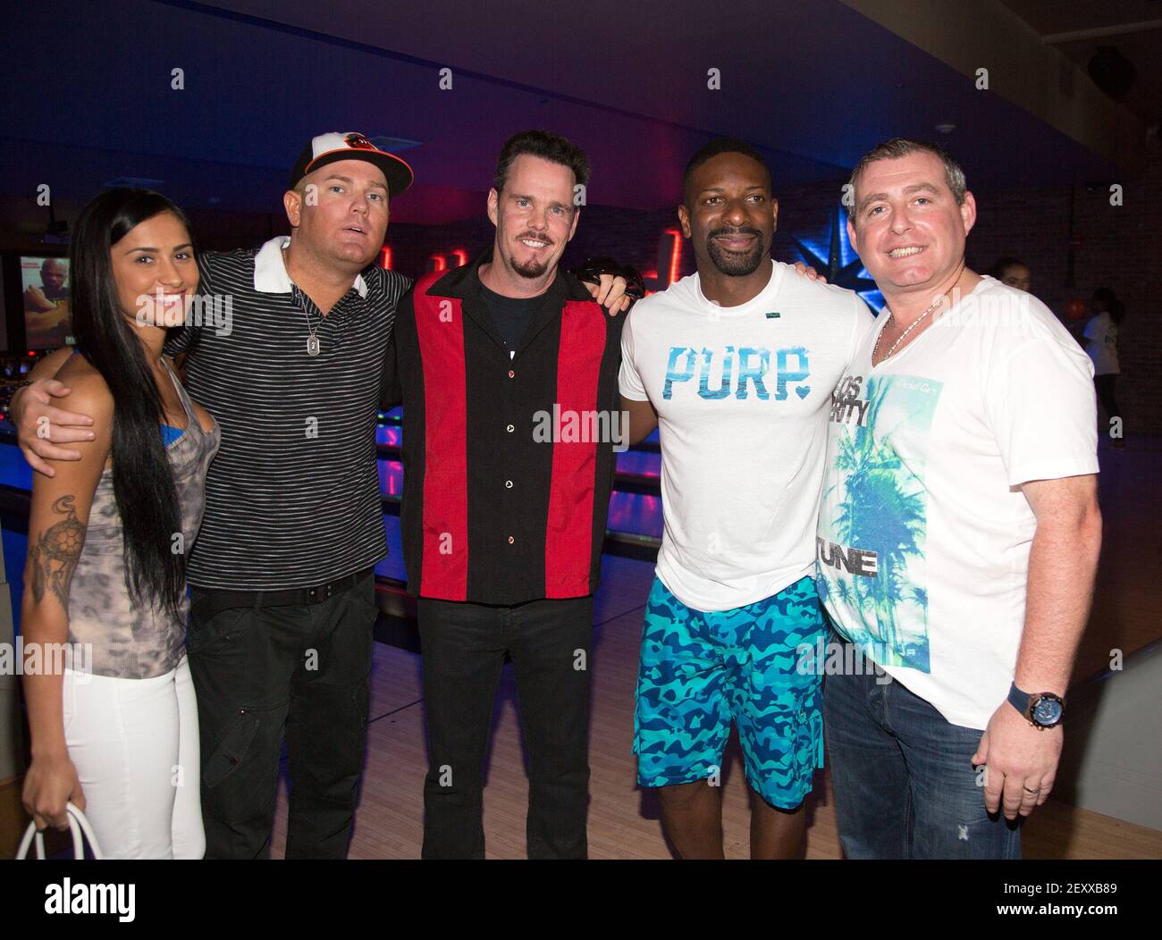 Model Sam Virga, Ken Dillon,Kevin Dillon, DJ Irie, Lev Parnas attend the DJ Irie Lucky Strike ...