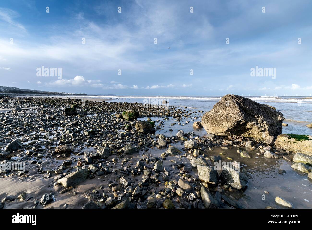 Abergele beach on the North Wales coast between Llanddulas and Pensarn ...