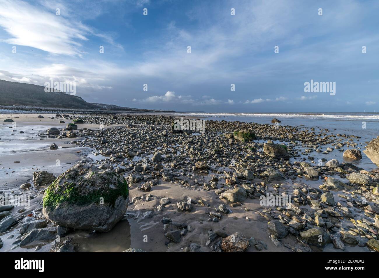 Abergele beach on the North Wales coast between Llanddulas and Pensarn ...