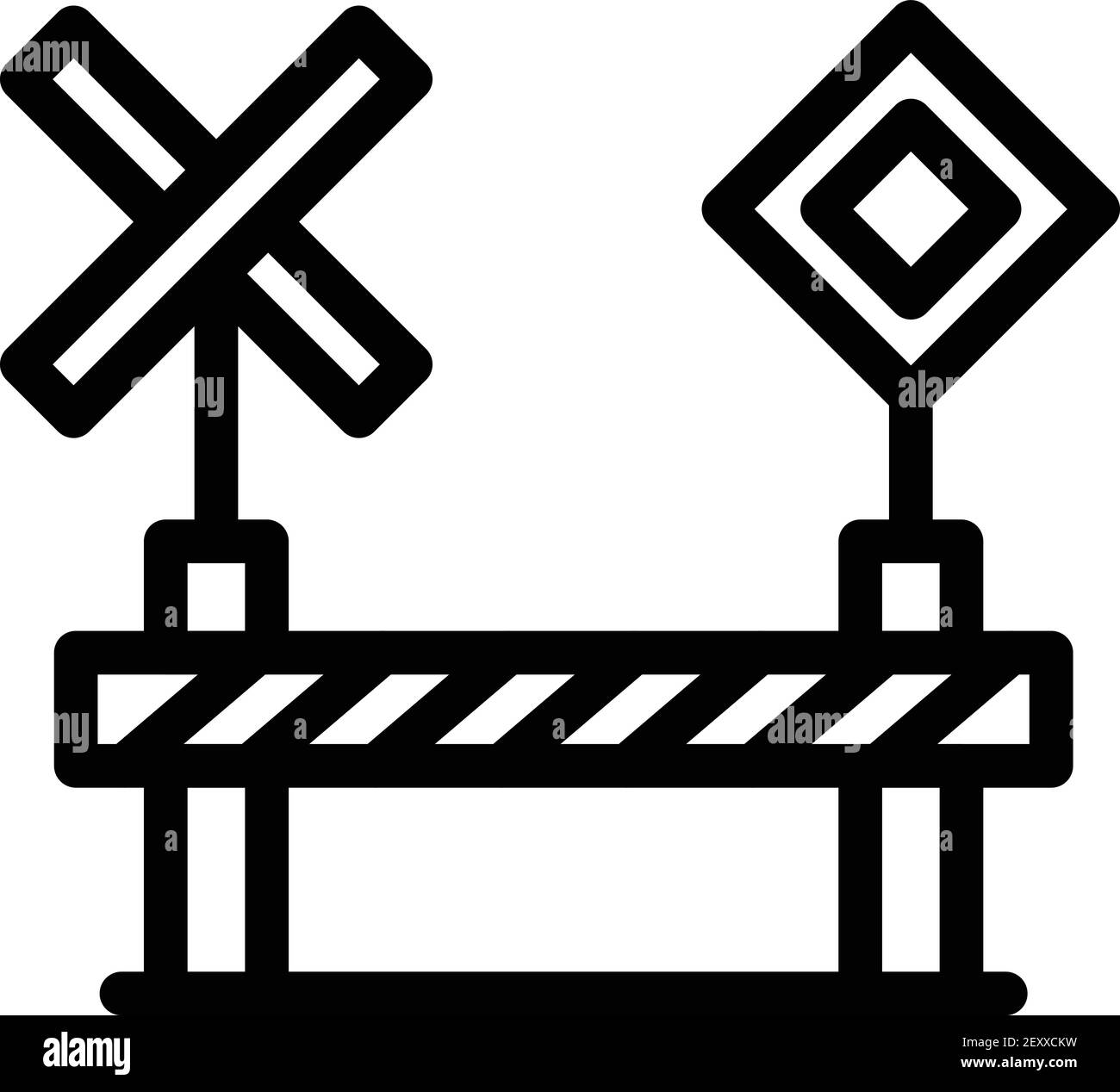 Crossing barrier icon. Outline crossing barrier vector icon for web ...