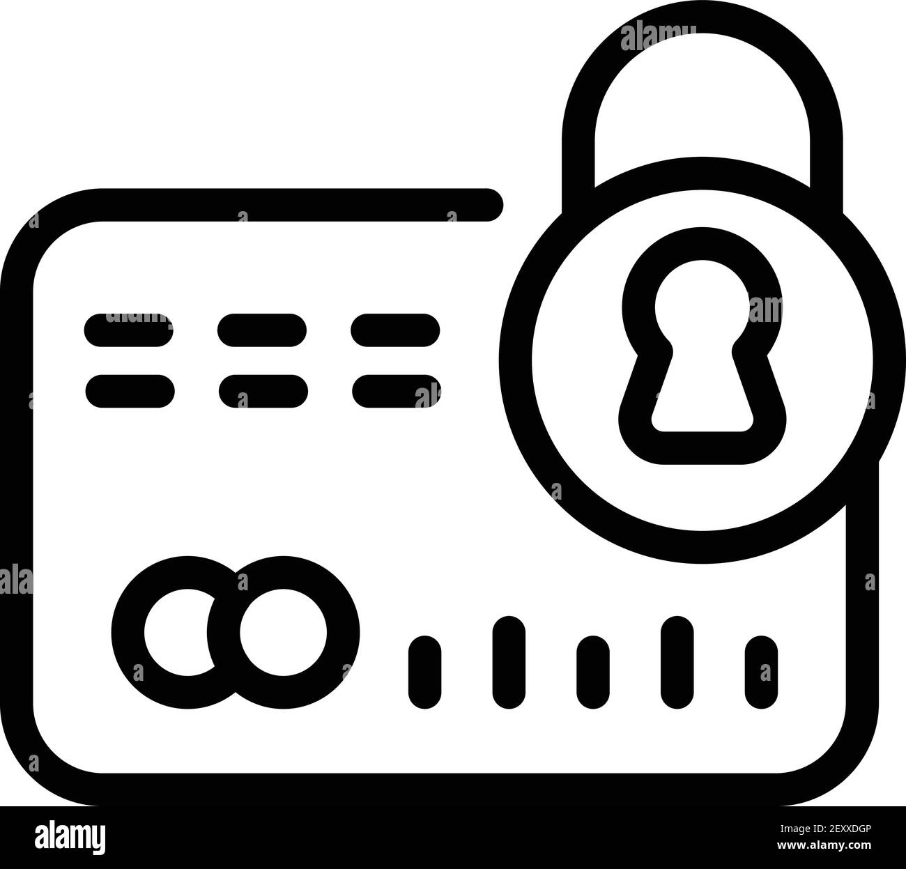 Card lock icon. Outline card lock vector icon for web design isolated ...