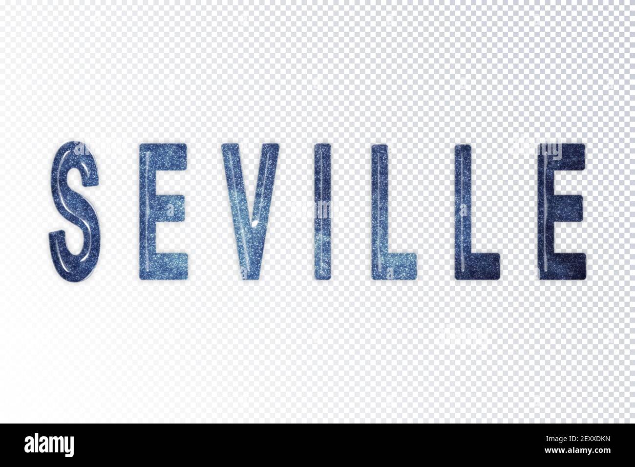 Seville lettering, Seville milky way letters, transparent background ...