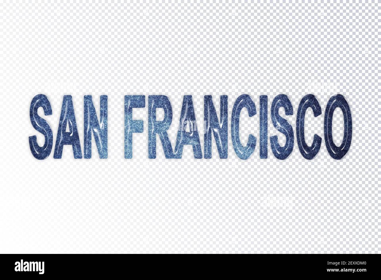San Francisco lettering, San Francisco milky way letters, transparent ...