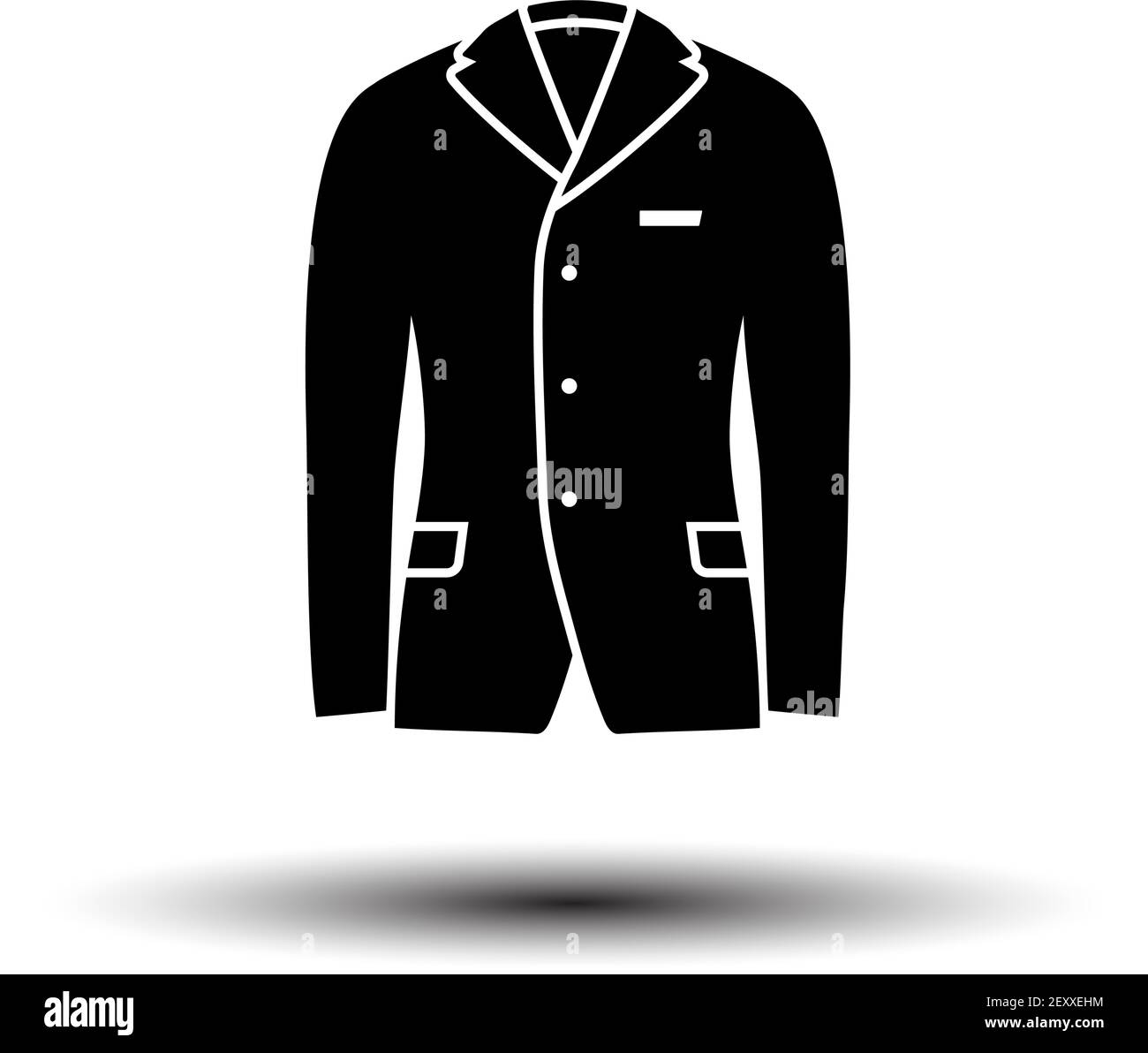 Business Suit Icon. Black on White Background With Shadow. Vector ...