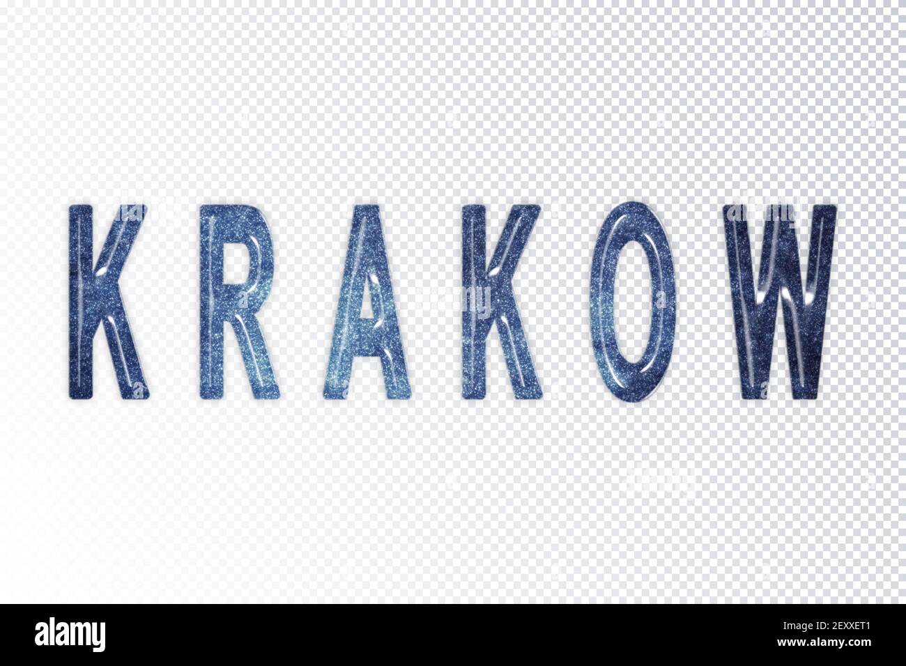 Krakow lettering, Krakow milky way letters, transparent background ...