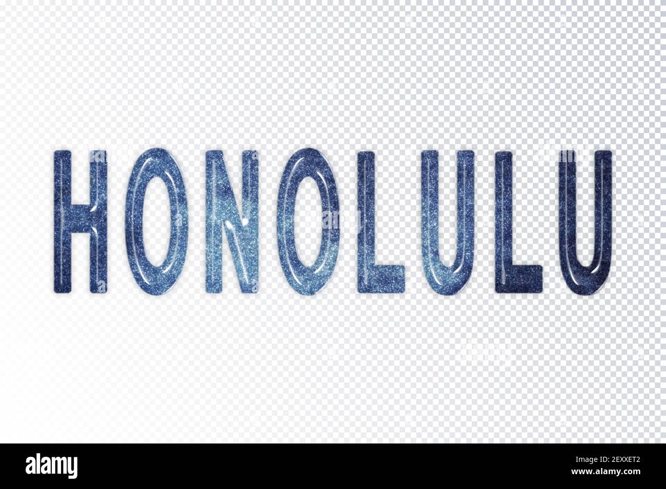 Honolulu lettering, Honolulu milky way letters, transparent background ...