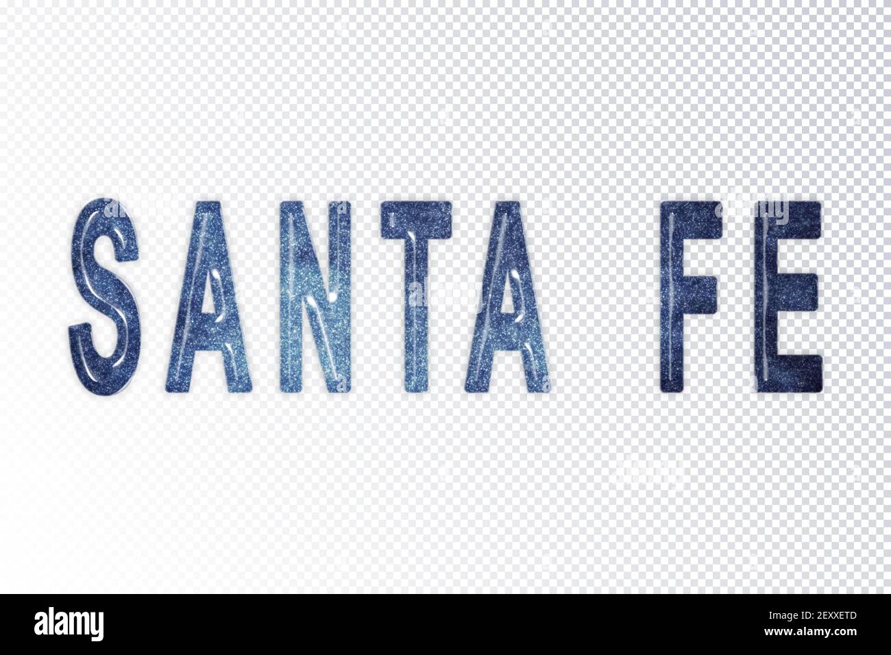 Santa Fe lettering, Santa Fe milky way letters, transparent background ...
