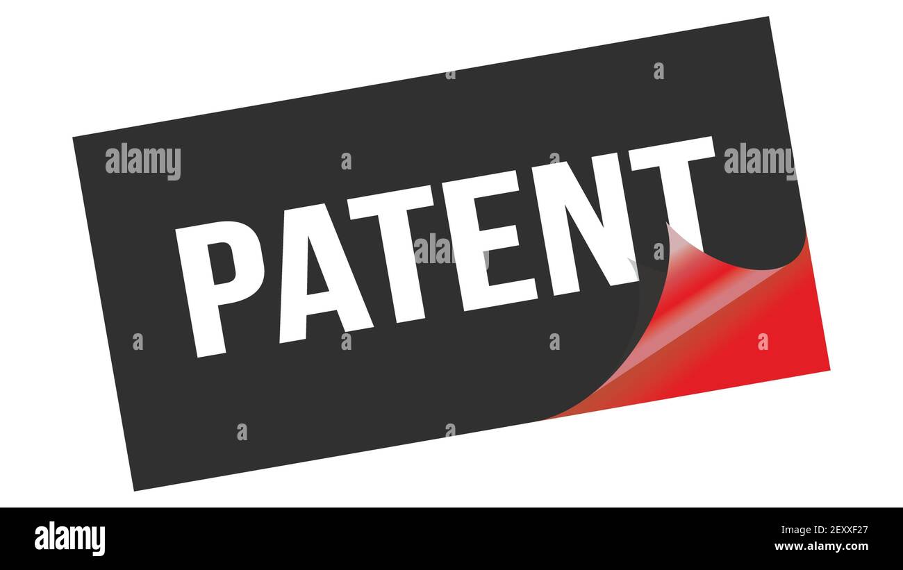 PATENT text written on black red sticker stamp Stock Photo - Alamy