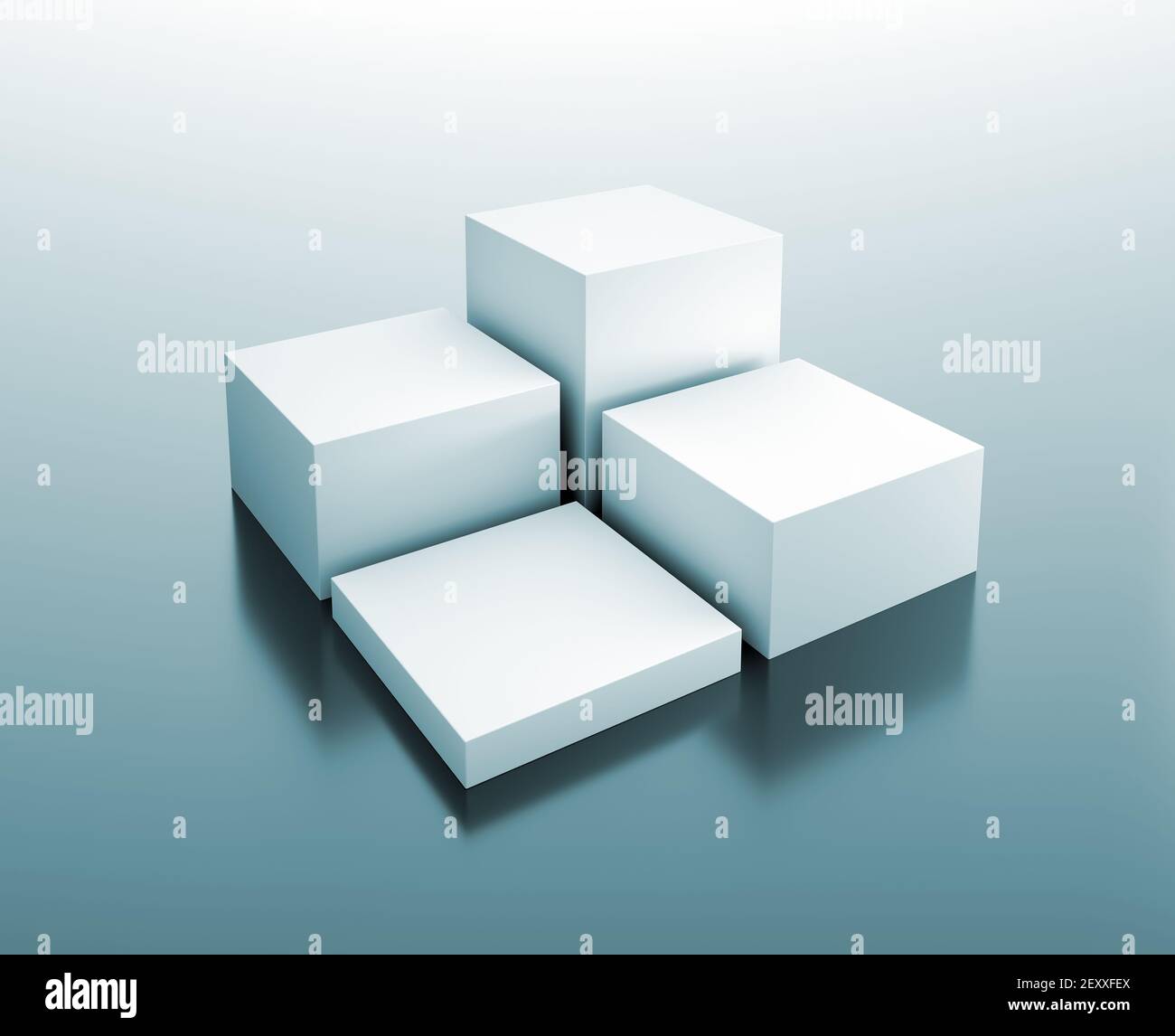 Stack of cubes on slightly mirror surface Stock Photo - Alamy