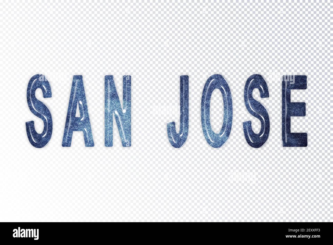San Jose lettering, San Jose milky way letters, transparent background ...