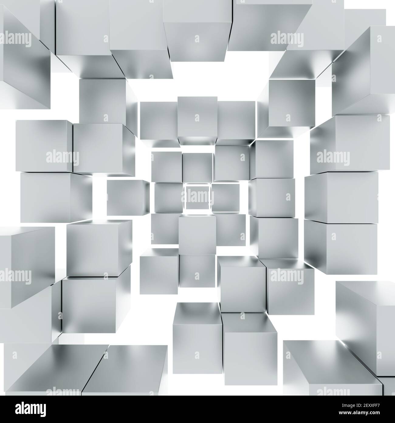 White abstract cube structure hi-res stock photography and images - Alamy