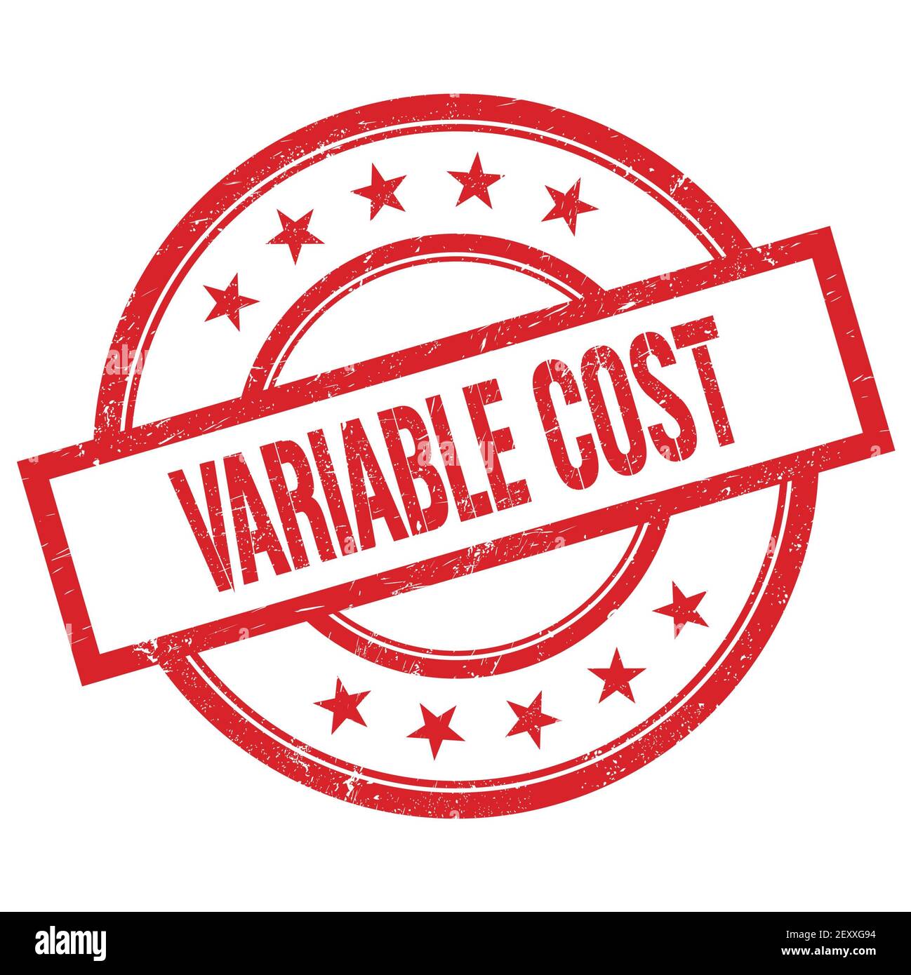 VARIABLE COST text written on red round vintage rubber stamp Stock ...