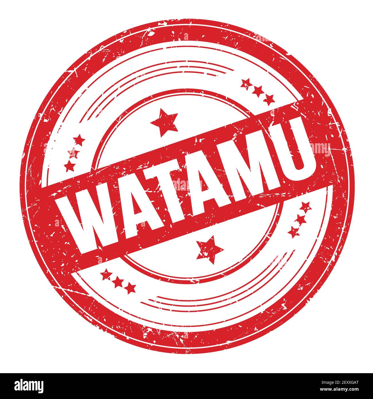 WATAMU text on red round grungy texture stamp Stock Photo - Alamy