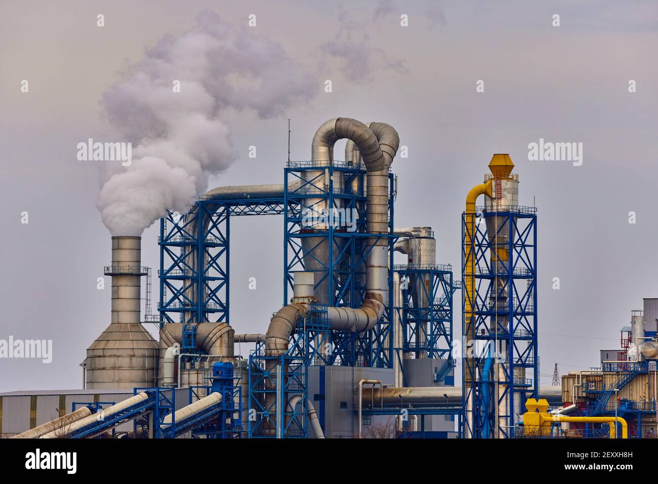 air pollution by the wood processing industry Stock Photo - Alamy