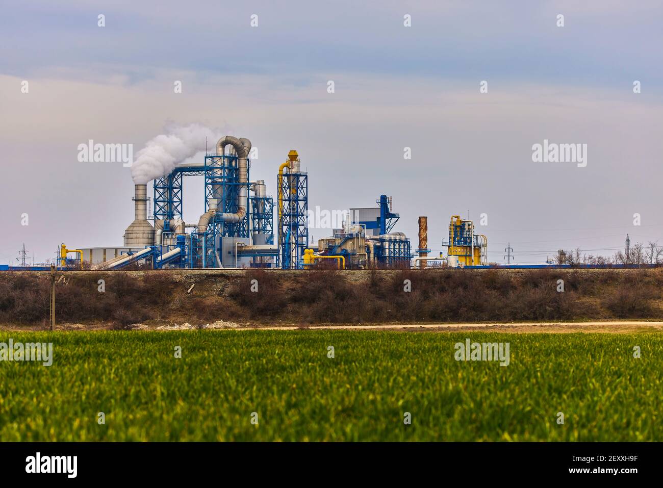 air pollution by the wood processing industry Stock Photo - Alamy