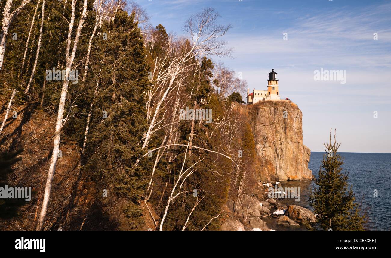 Split Rock Lighthouse Lake Superior Minnesota United States Stock Photo ...