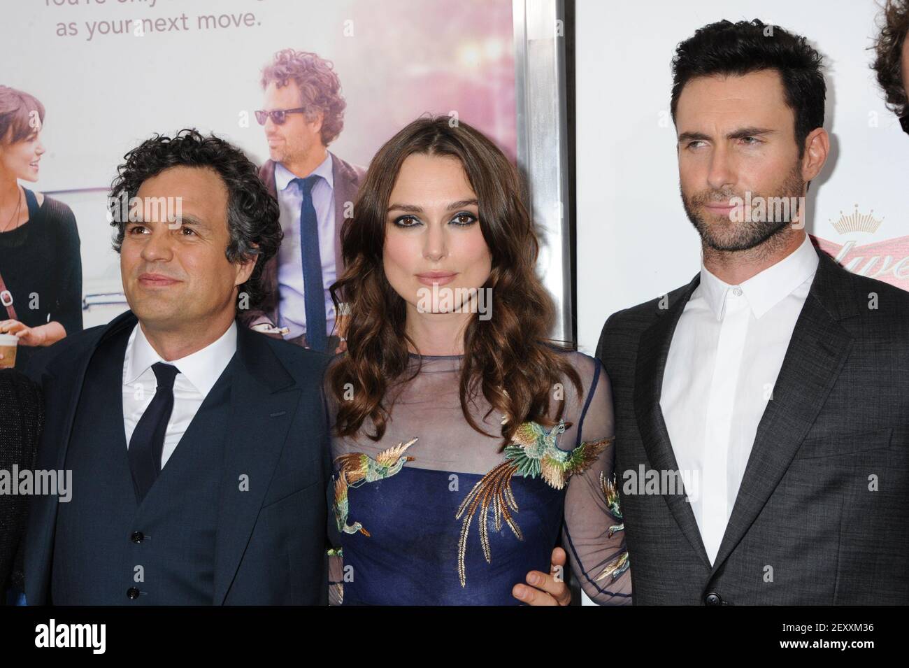 L-R: Mark Ruffalo, Keira Knightley, Adam Levine attend Begin Again New ...