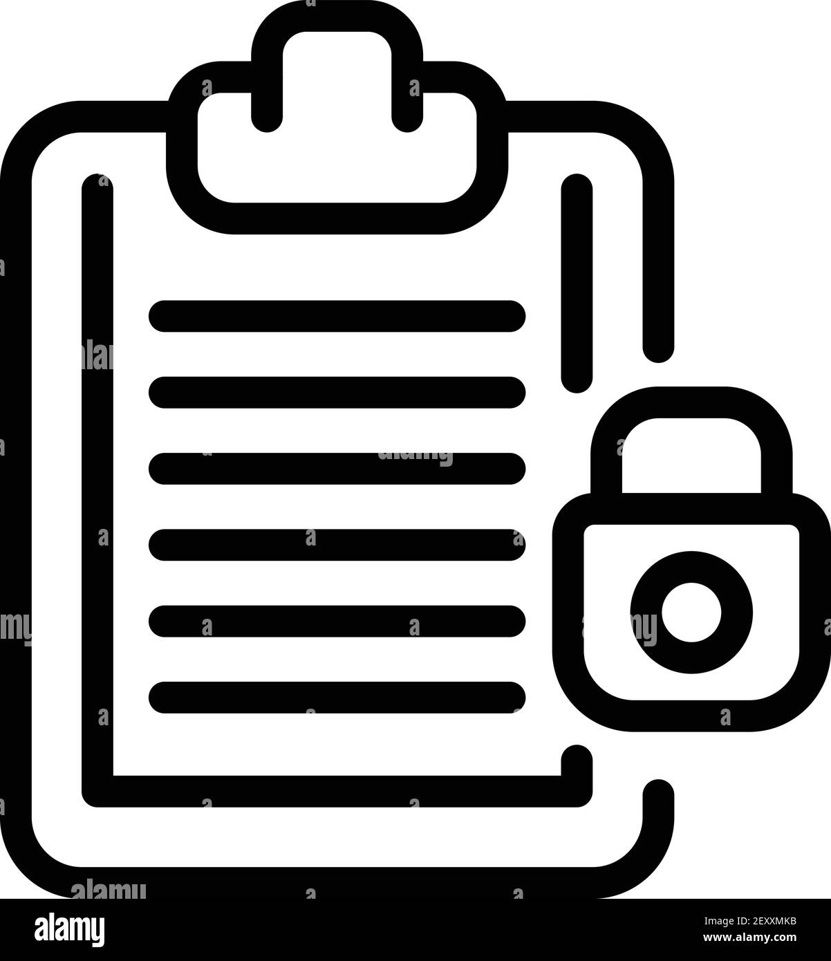 Document privacy icon. Outline document privacy vector icon for web ...