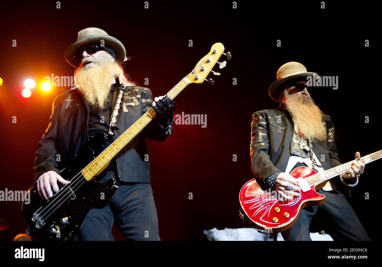 American band ZZ TOP with guitarist and vocalist Billy Gibbons, bassist ...
