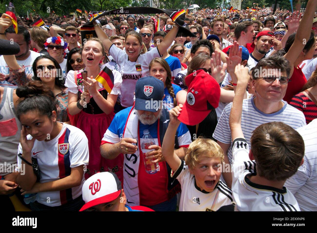 German fans cheer following their teams goal while United States soccer ...