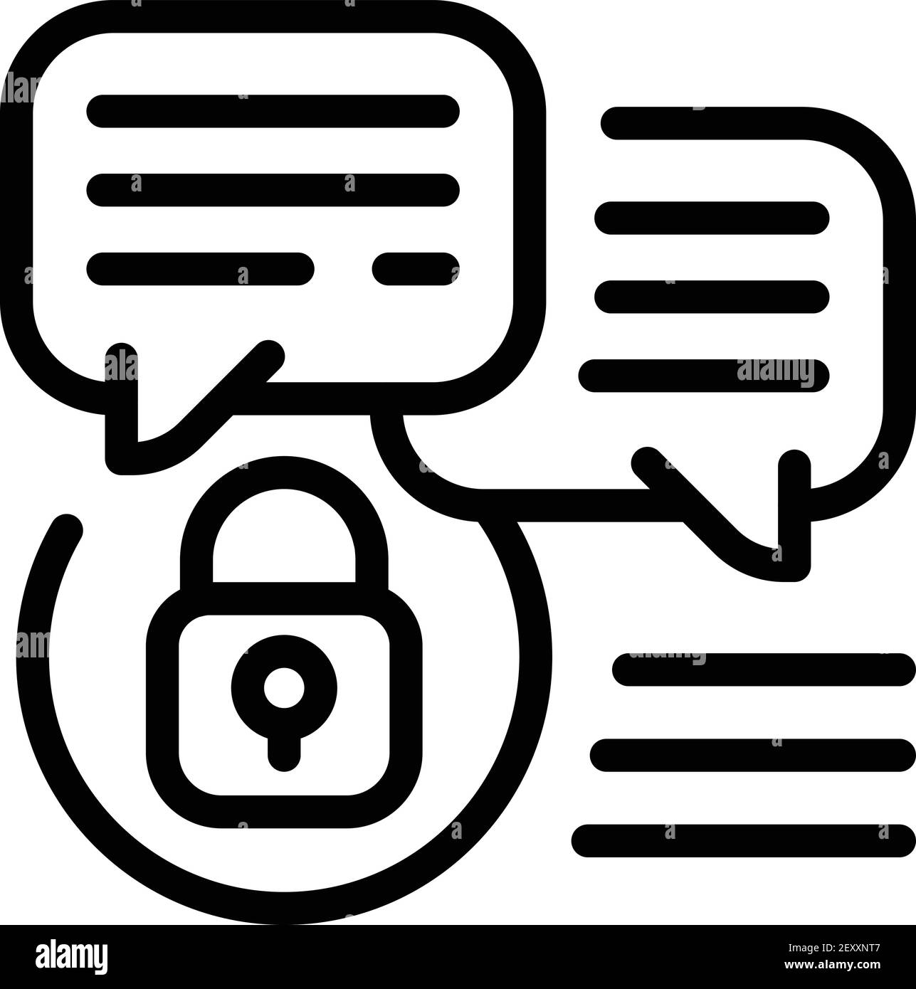 Chat privacy icon. Outline chat privacy vector icon for web design ...