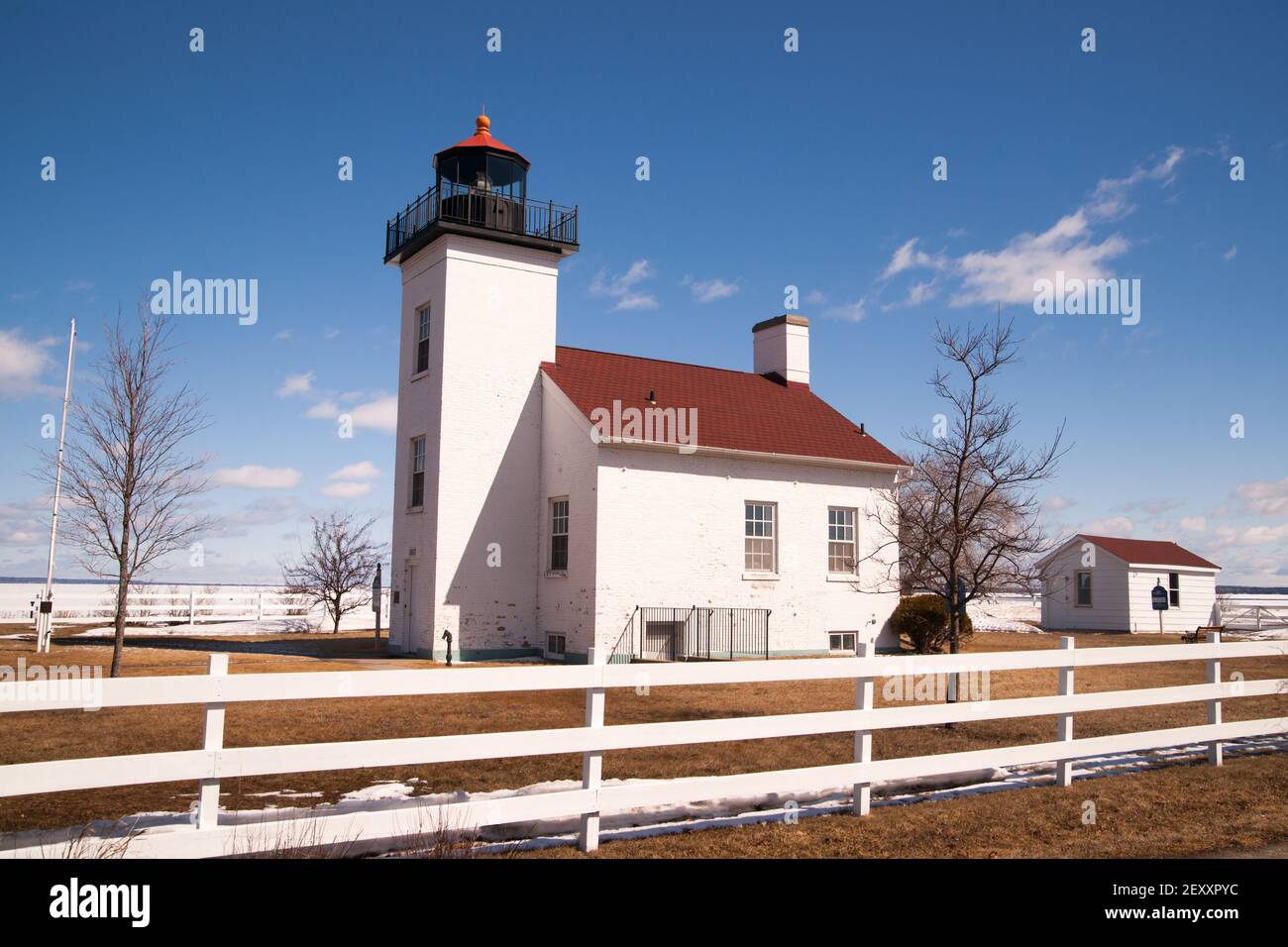 Sand Point Lighthouse Nautical Beacon Escanaba Lake Michigan Stock ...