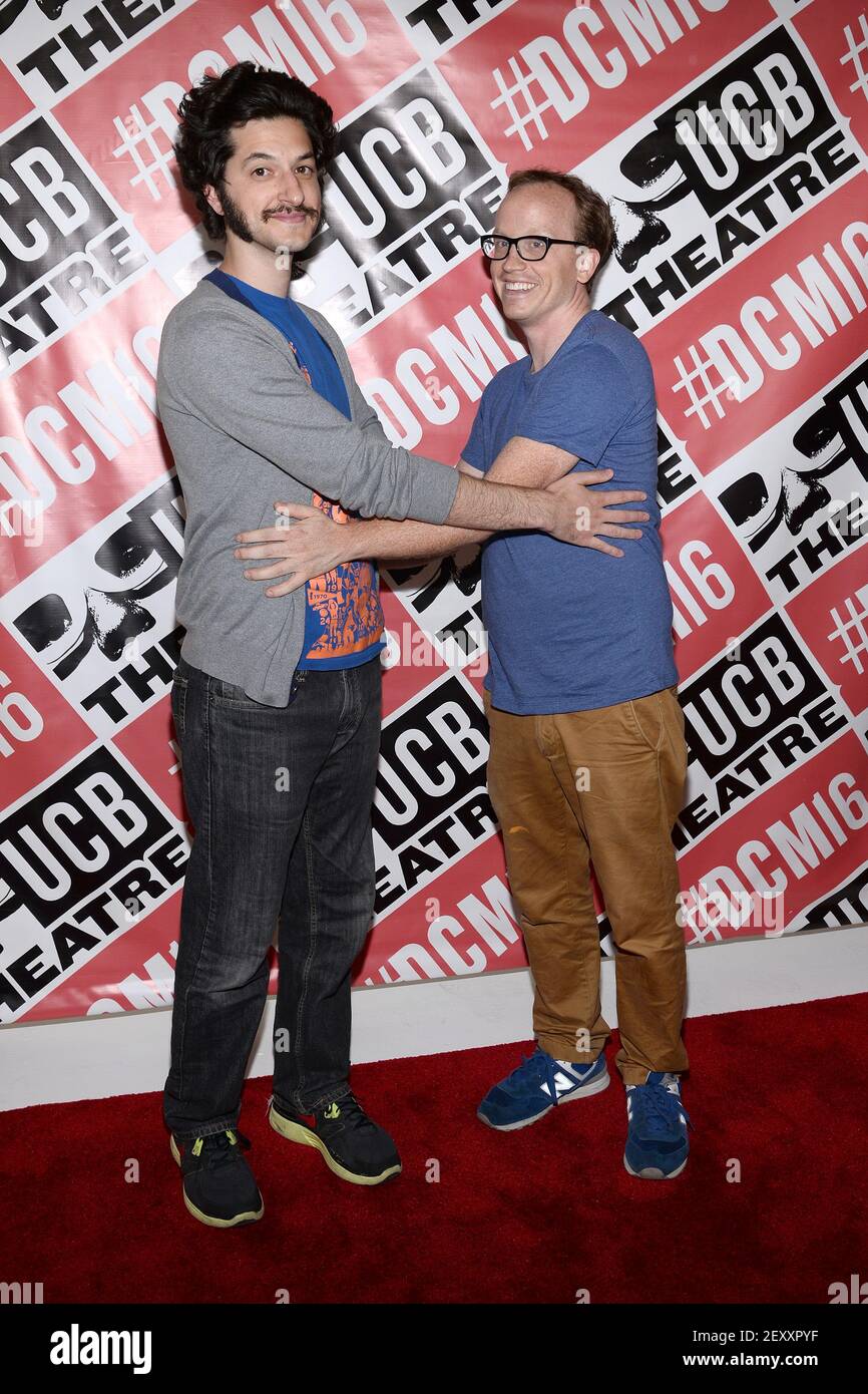 Ben Schwartz, left, poses with Chris Gethard at the Upright Citizens ...